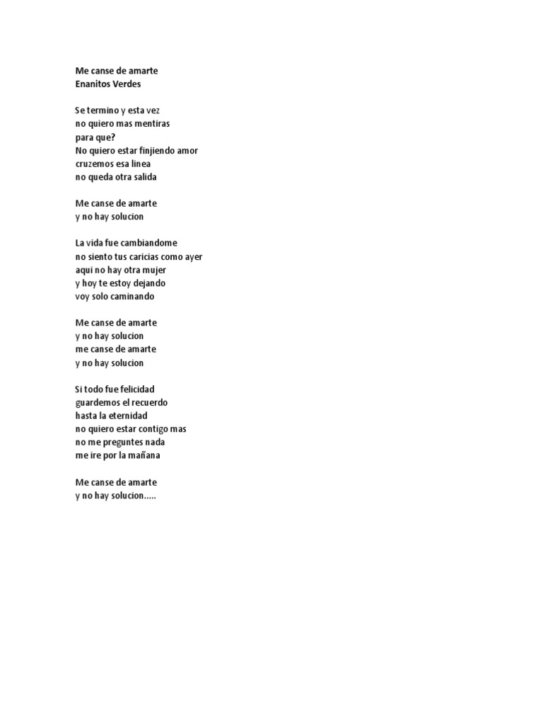 Me Canse de Amarte | PDF