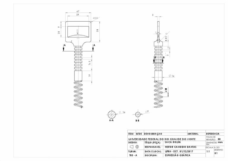 Desenho Técnico de Um Saca Rola | PDF
