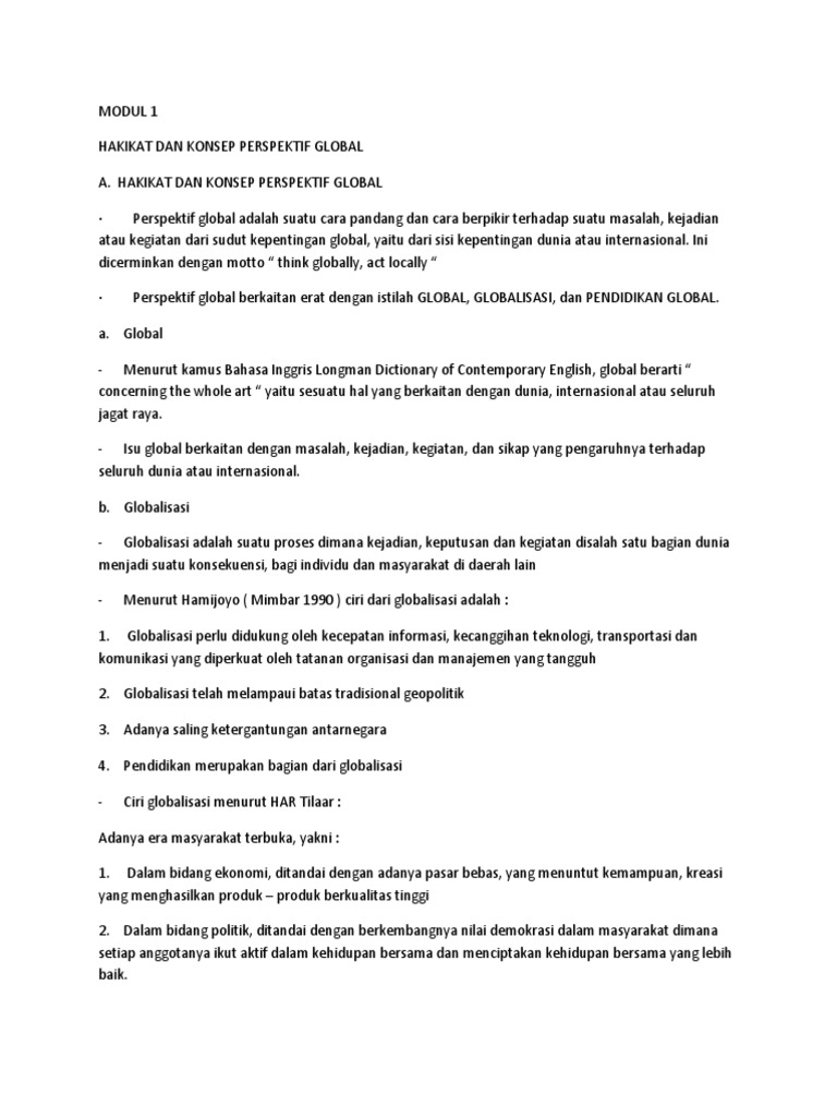 MODUL 1 Perspektif Global PP | PDF