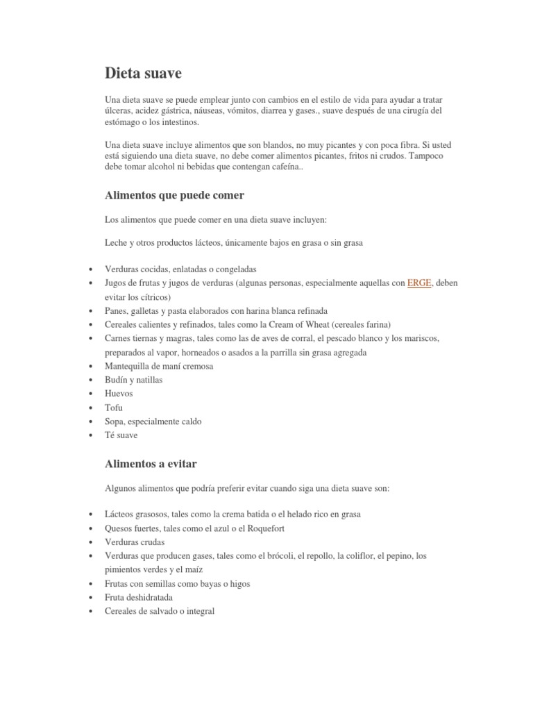 Dieta Suave | Dieta | Alimentos