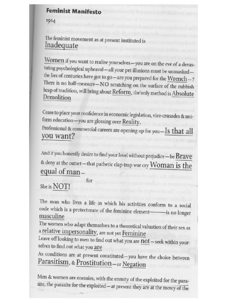 Loy, Mina - Feminist Manifesto PDF | PDF