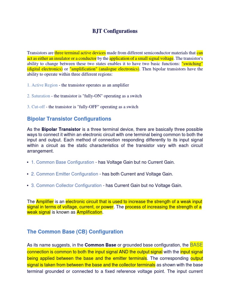 Transistor Application Pdf Bipolar Junction Transistor Transistor