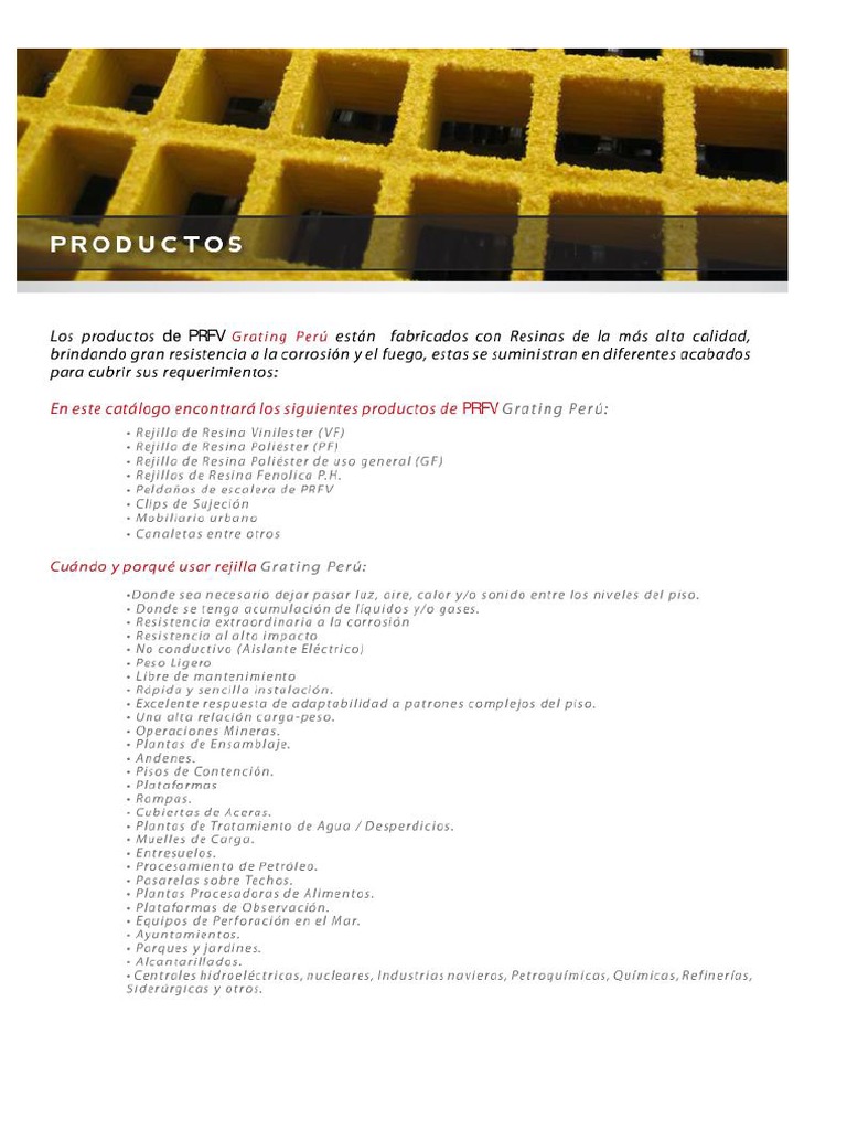 Grating Peru - Rejillas PFRV | PDF