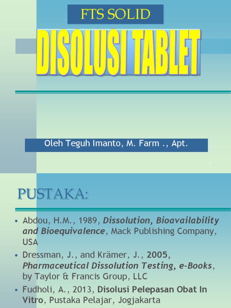Disolusi Tablet 2017 | PDF