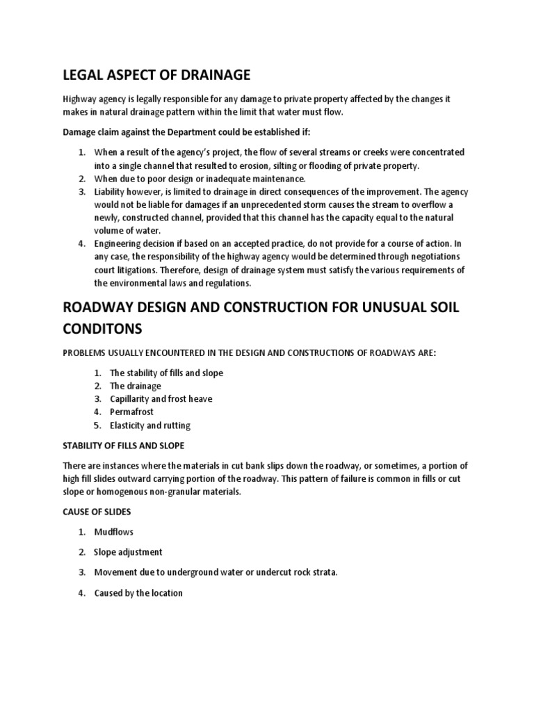 Legal Aspect of Drainage | Download Free PDF | Soil | Drainage