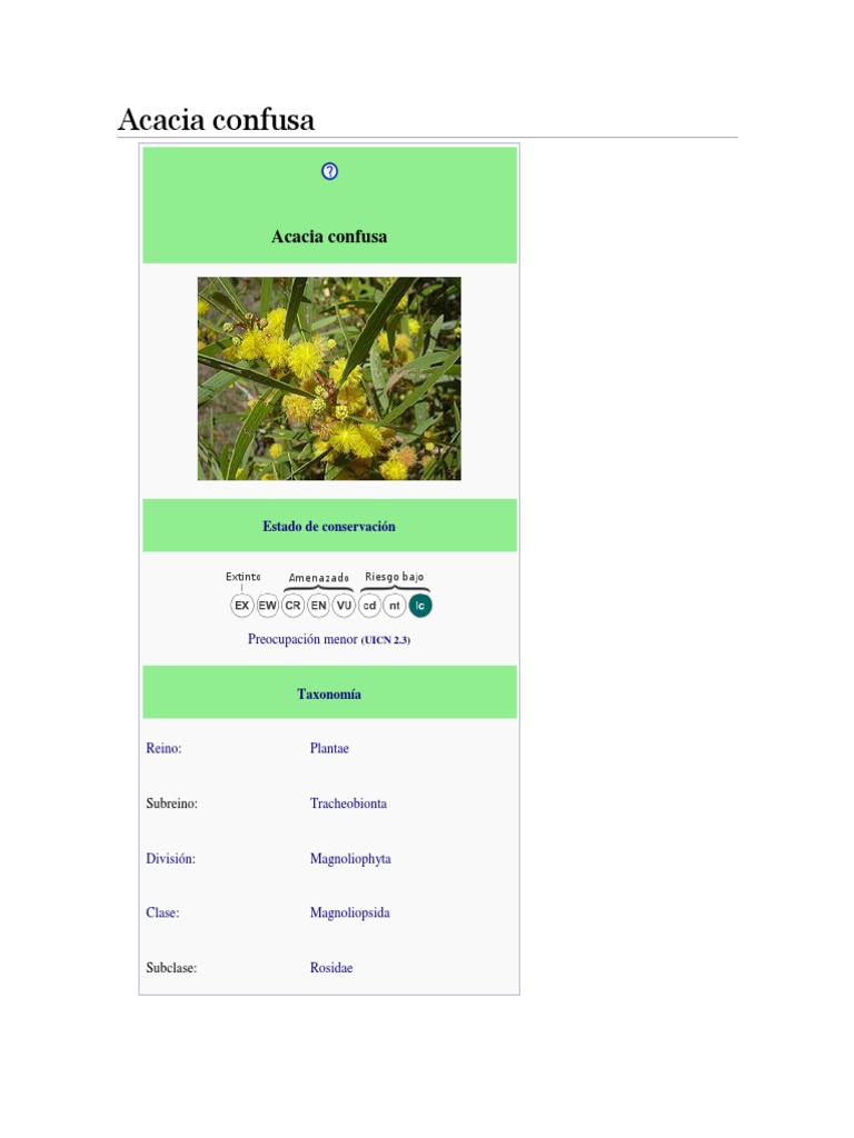 Acacia Confusa | PDF | Horticultura y jardinería | Botánica