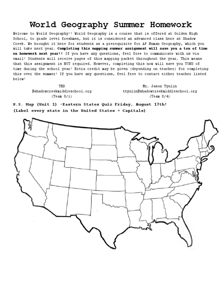World Geography Summer Homework 18 19 - 2 | PDF