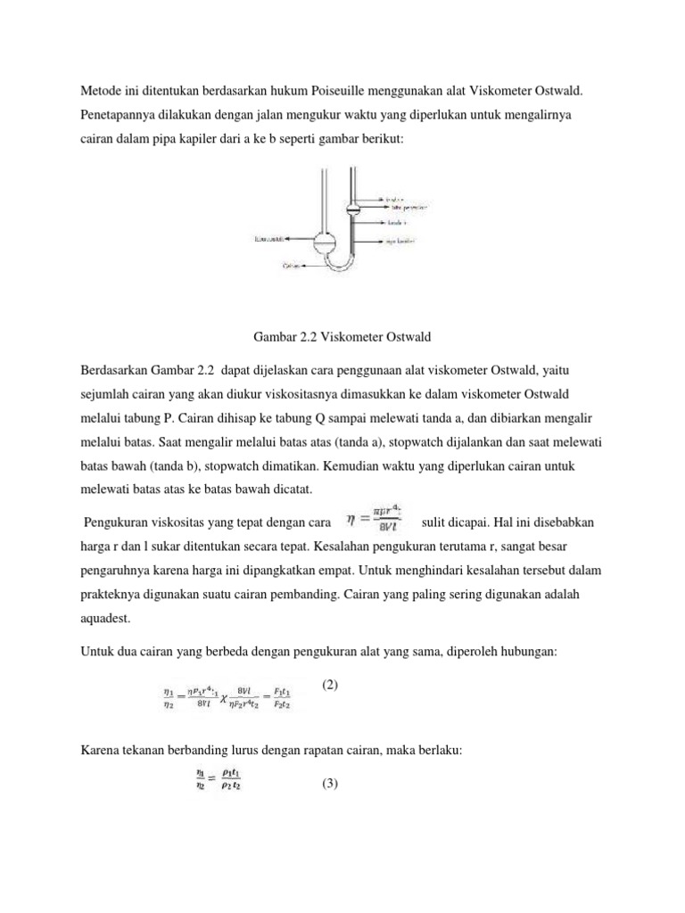 Metode Ini Ditentukan Berdasarkan Hukum Poiseuille Menggunakan Alat ...