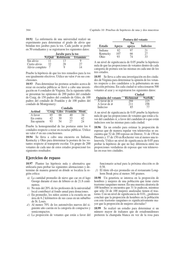Ejercicios Hipotesis | PDF | Naturaleza