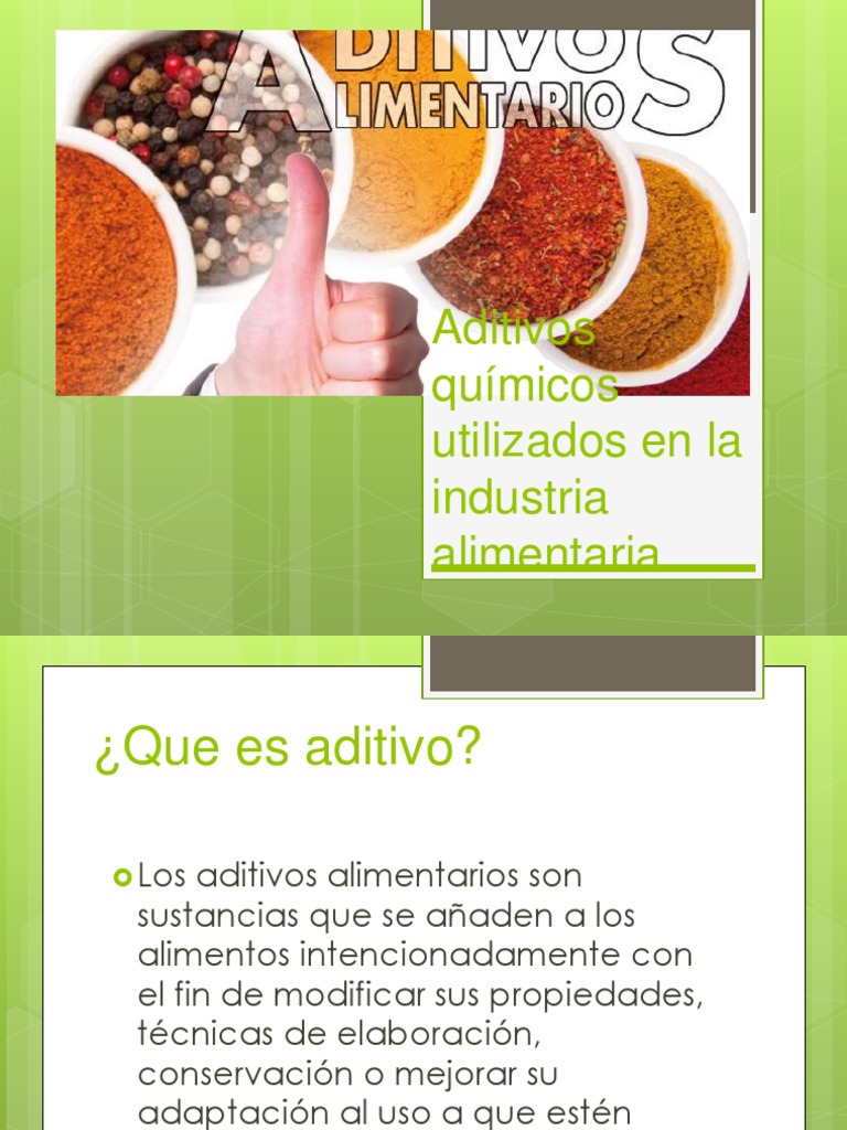 Aditivos Quimicos Utilizados en La Indus | PDF | Sabor | Sustituto de ...