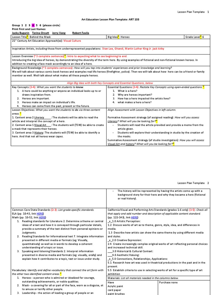 Group 4 Lesson Plan | PDF | Lesson Plan | Concept