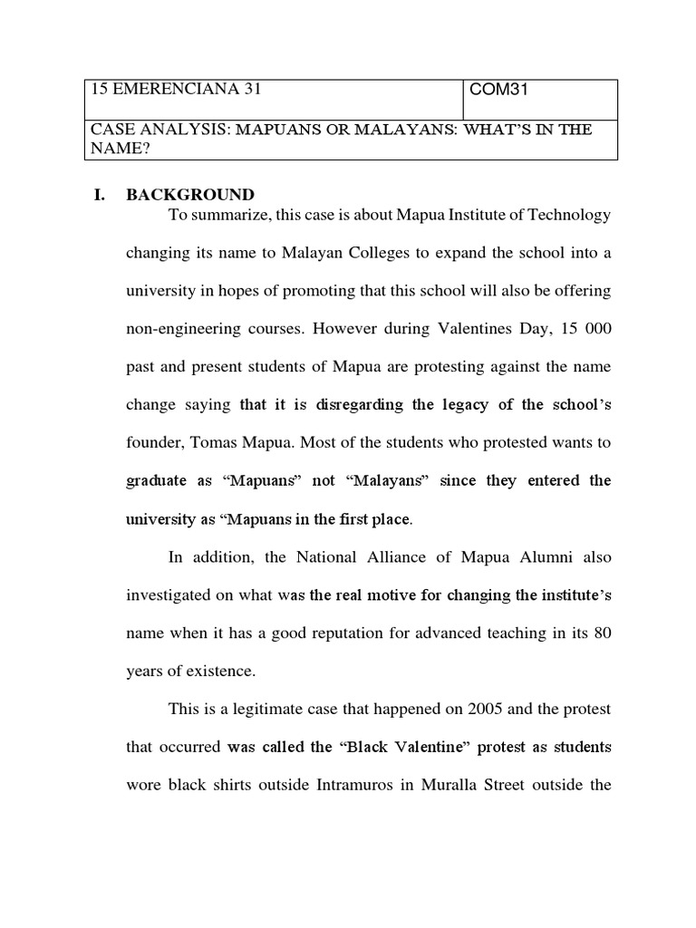 Mapua Name Change Controversy Analysis | PDF | Business