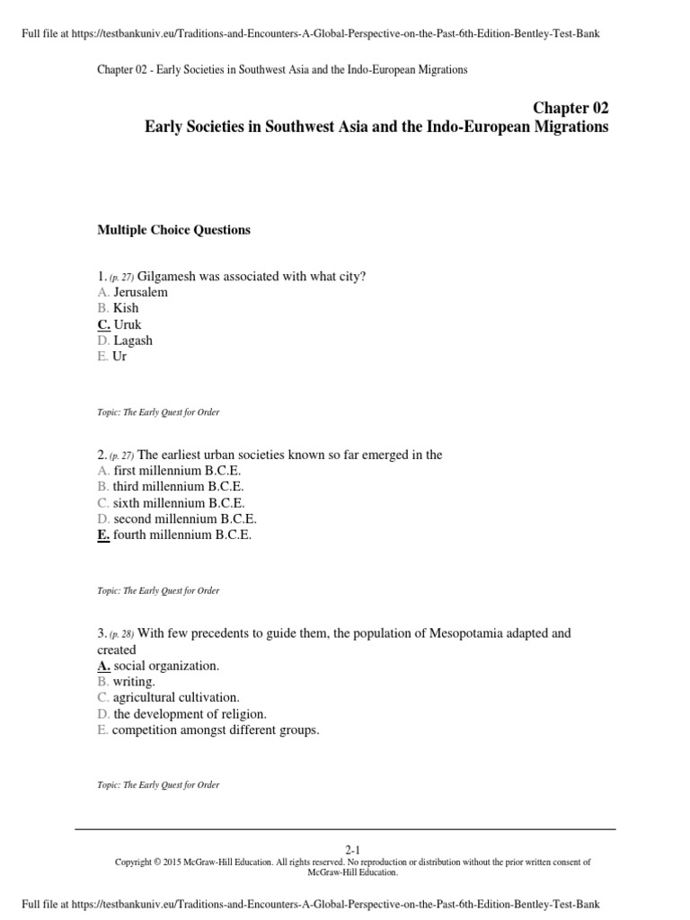 Traditions and Encounters A Global Perspective On The Past 6th Edition ...
