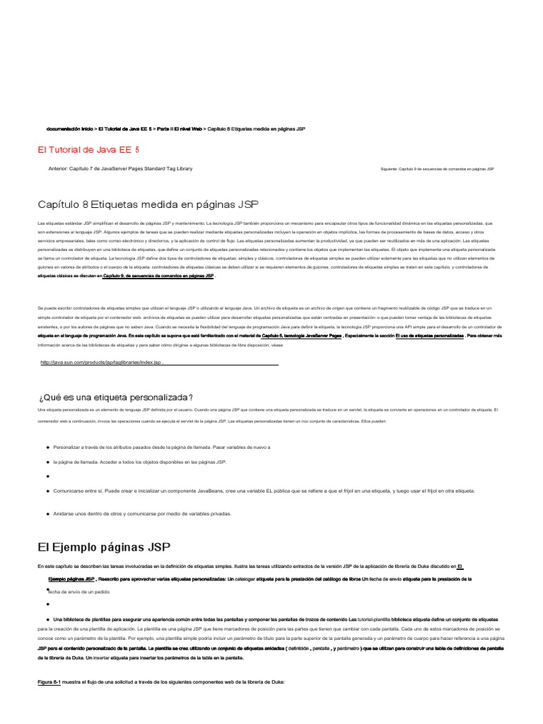 Chapter 8 Custom Tags in JSP Pages (The Java EE 5 Tutorial) .En - Es ...