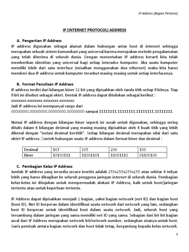 Struktur dan Kelas IP Address | PDF | Metode & Bahan Ajar
