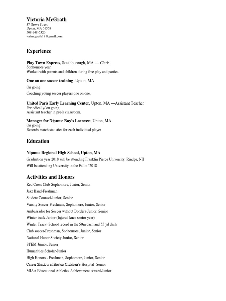 Victoria Mcgrath Resume | PDF