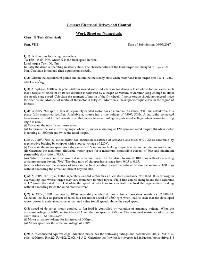 Worksheet of EDC - 2018 | PDF | Electrical Equipment | Physics