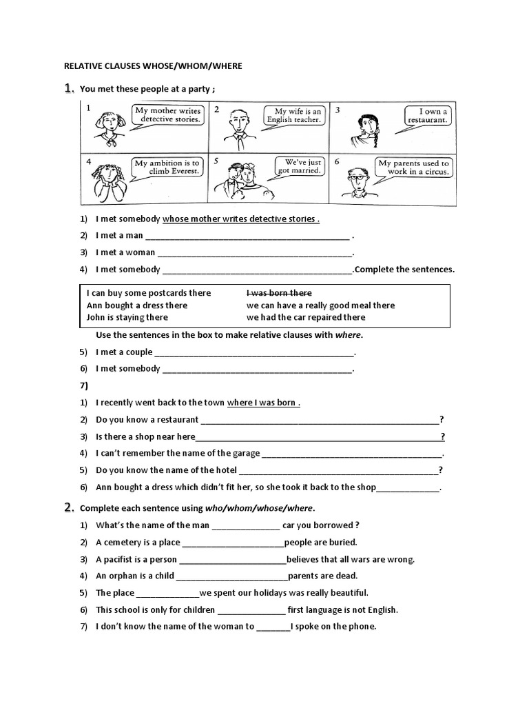 Relative Clauses Whose | PDF | Grammar | Syntax