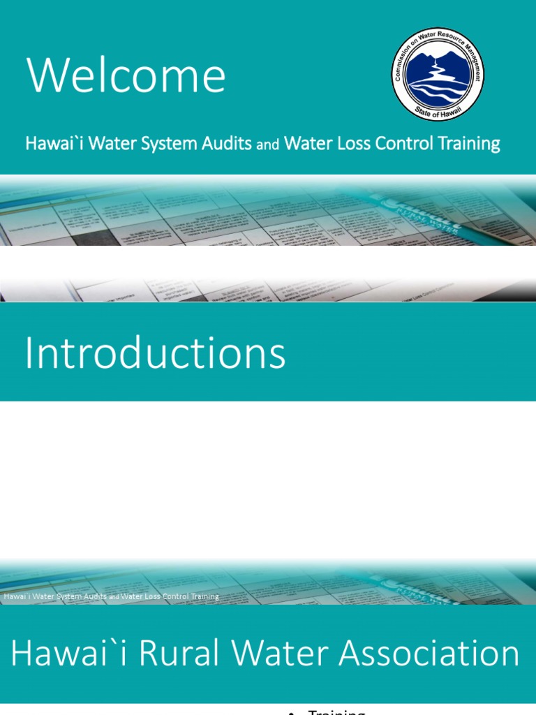 Water Audit Presentation | PDF | Water Supply Network | Audit