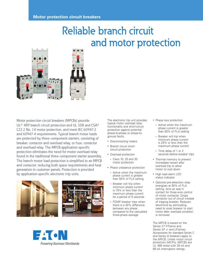Motor Protection Circuit Breaker | PDF | Relay | Components