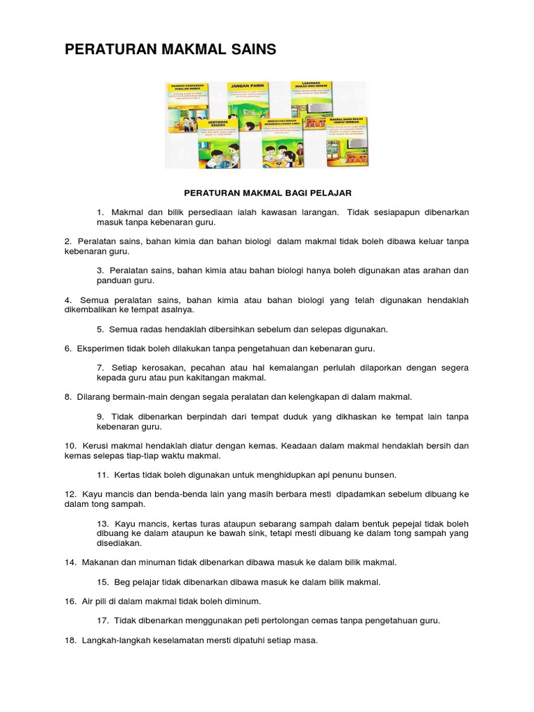 Peraturan Makmal Sains | PDF