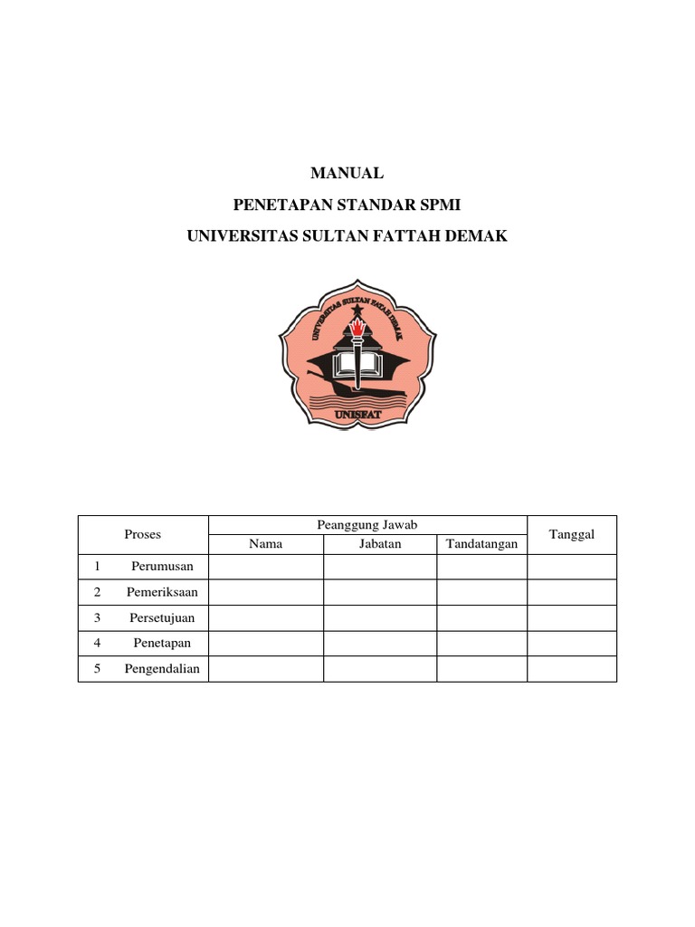 1 MANUAL Penetapan Standar SPMI R2 | PDF