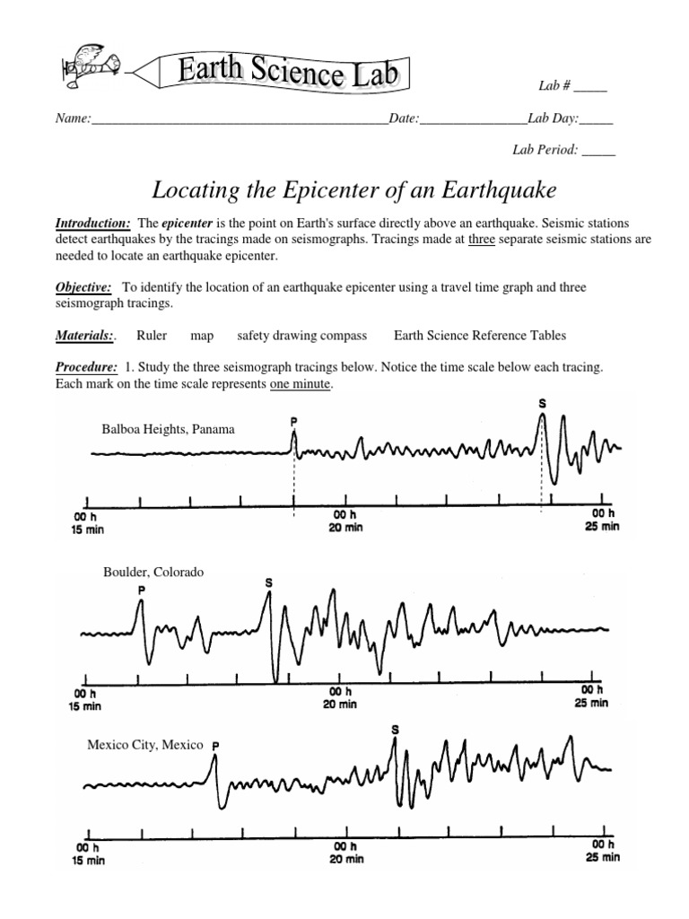 Epicenter Lab HW1 | PDF | Earthquakes | Geophysics
