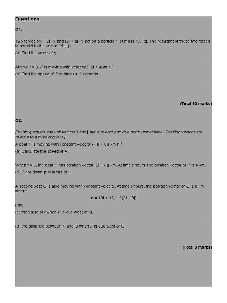 m1 On Vectors | PDF | Velocity | Acceleration