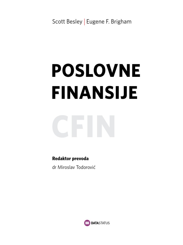 Datastatus Poslovne Finansije Cfin Uvod PDF | PDF