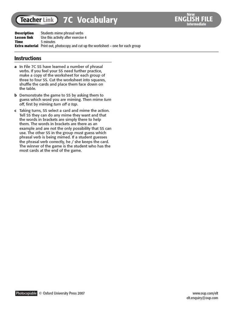 Nef 02 Au Teacher Link 7C PDF | PDF | Phrase | English Language