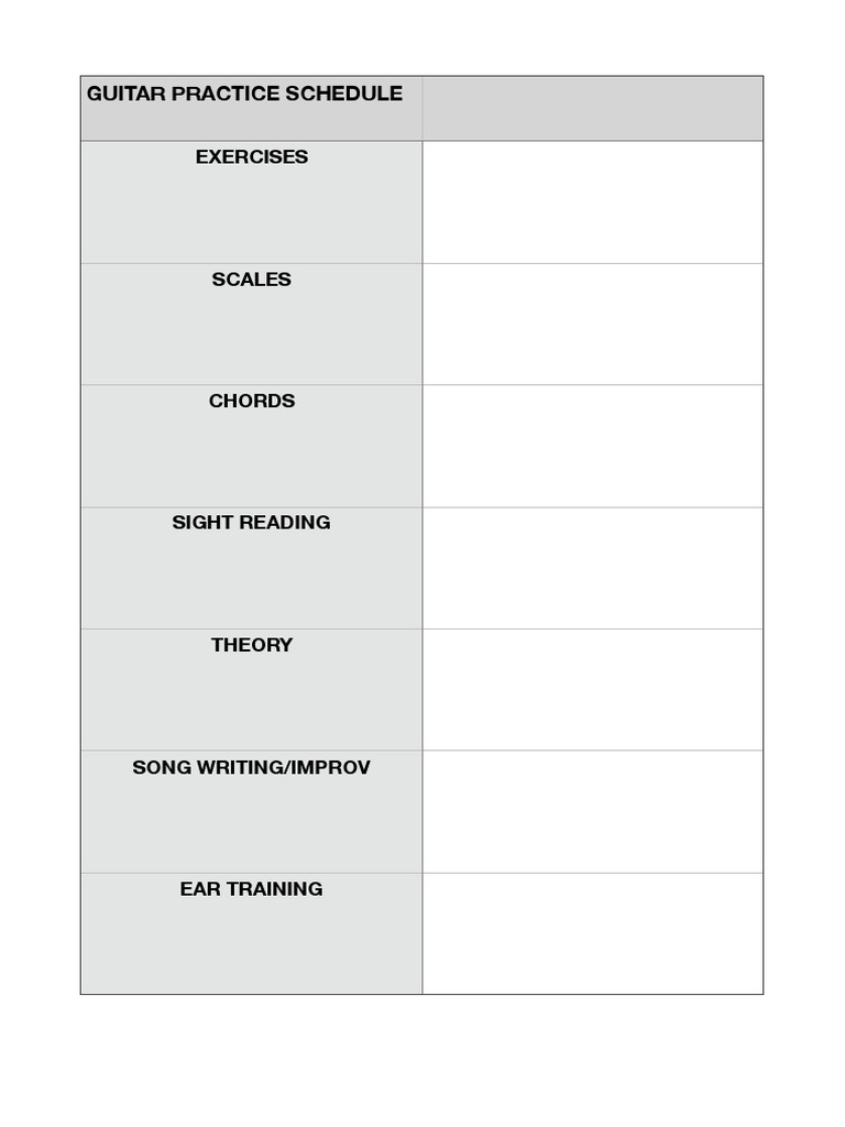 Guitar Practice Schedule | PDF
