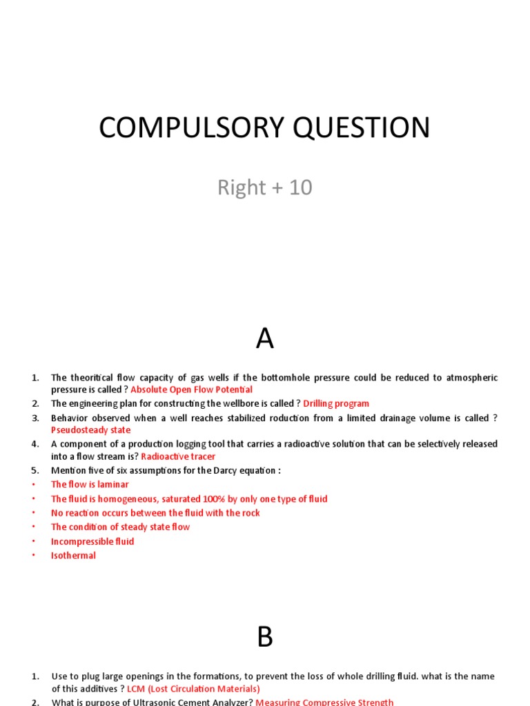 Compulsory Question: Right + 10 | PDF | Petroleum | Kerosene