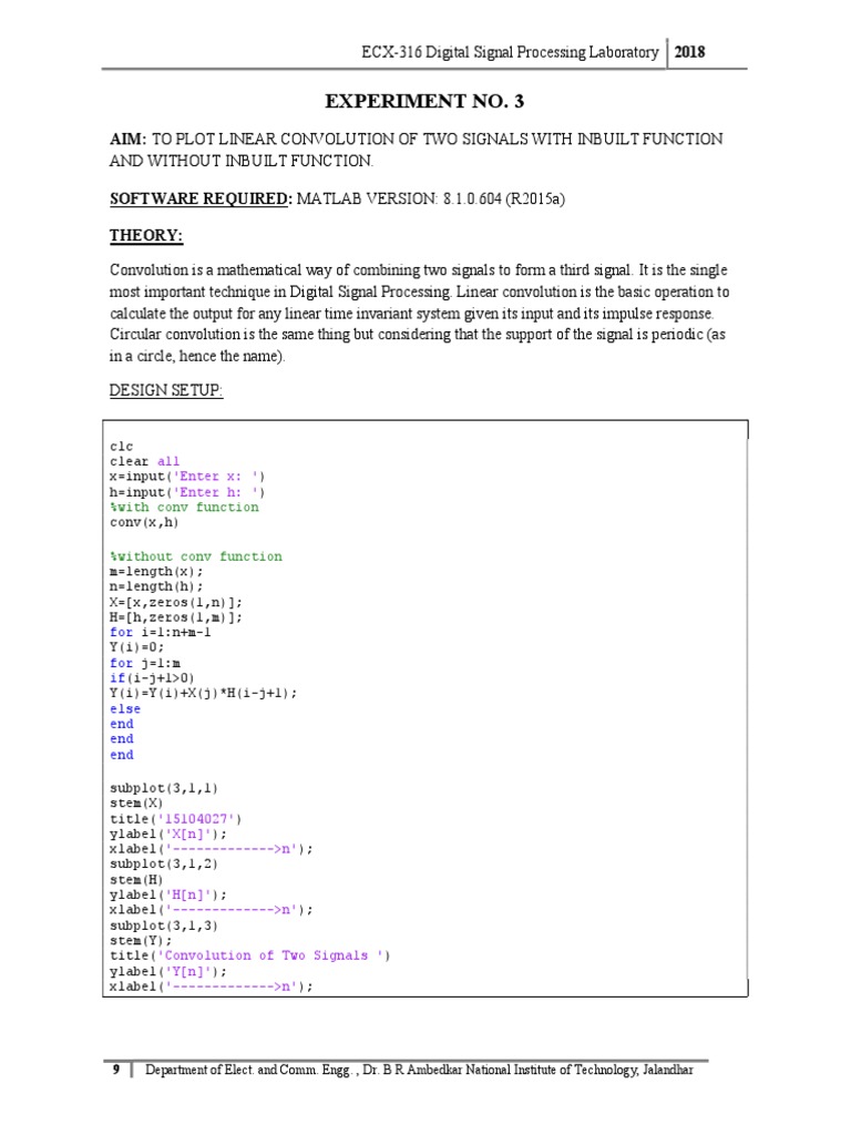 Lab 2 | PDF | Convolution | Telecommunications Engineering