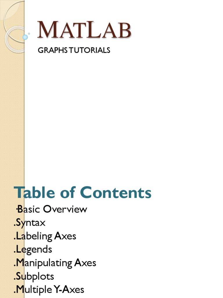 Matlab - Graphs Tutorials | PDF | Array Data Structure | Matlab