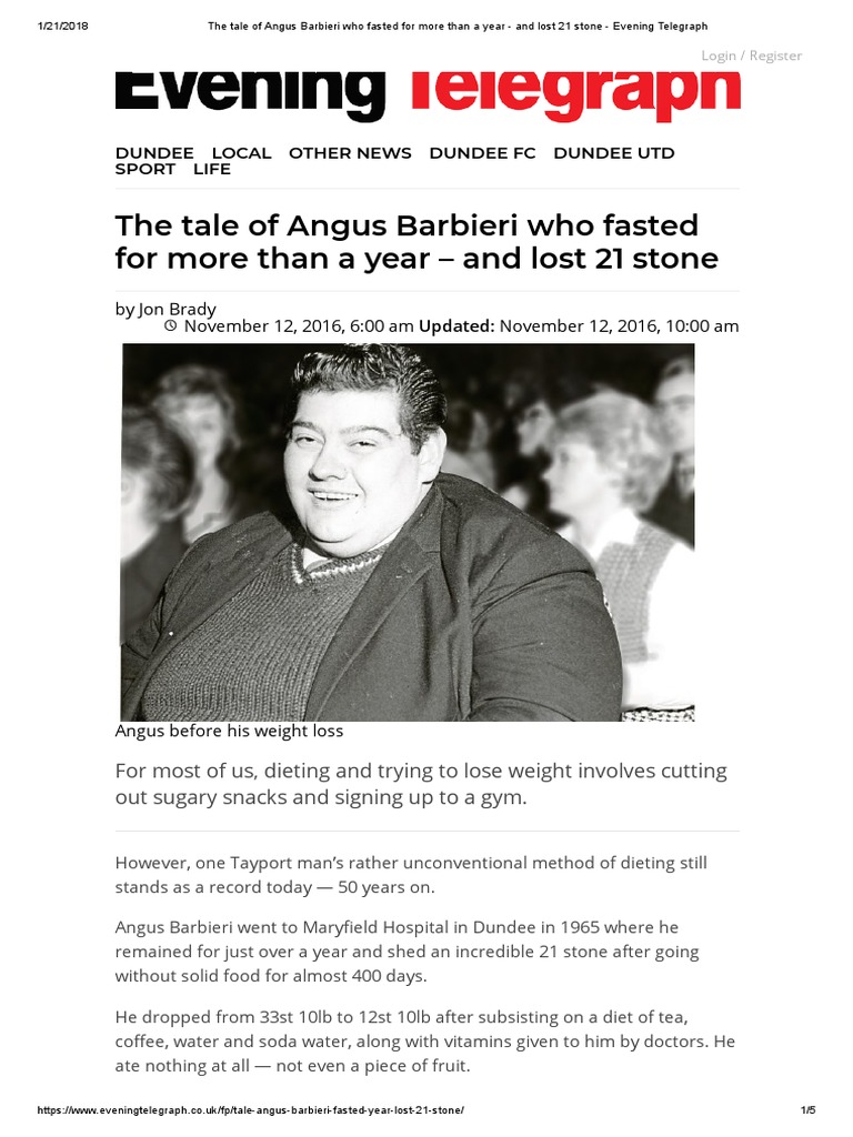 The Tale of Angus Barbieri Who Fasted For More Than A Year - and Lost ...