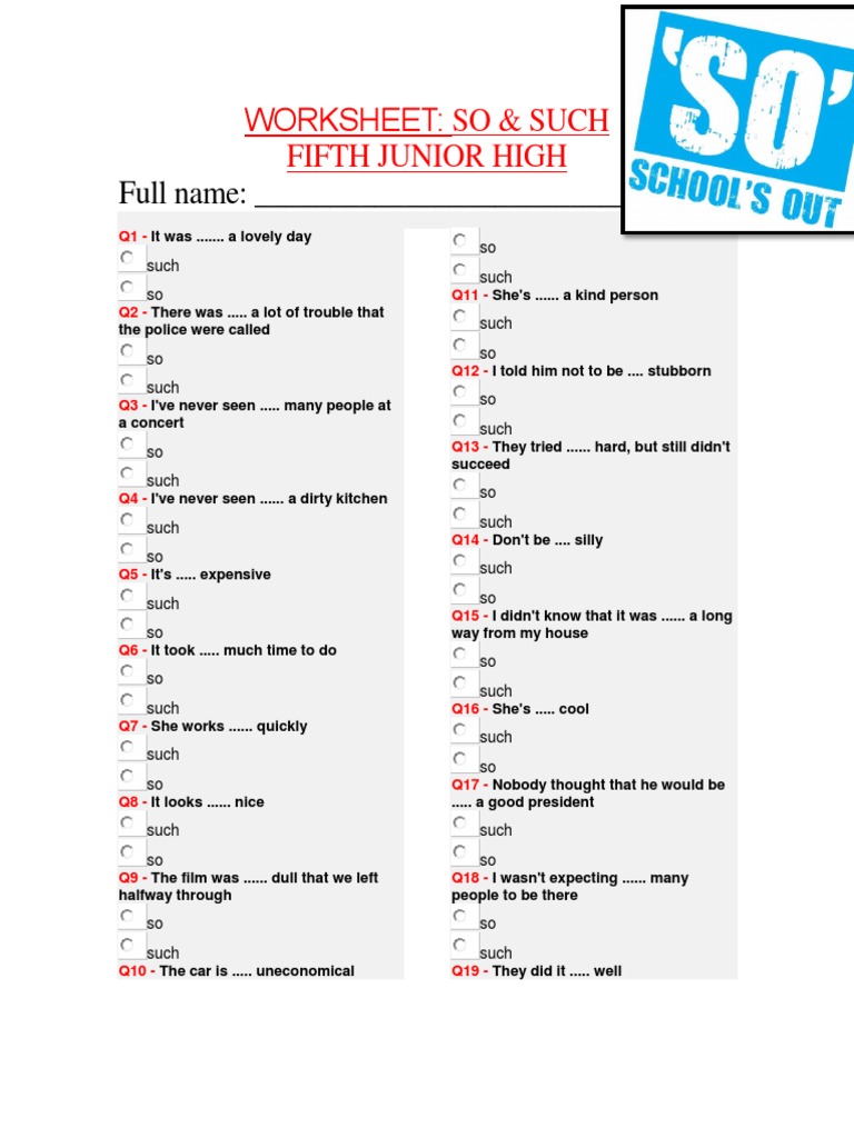 Worksheet Fifth Junior High | PDF | Sports