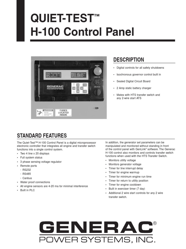 H 100 Controller 0171340SBY | PDF | Switch | Electric Power System