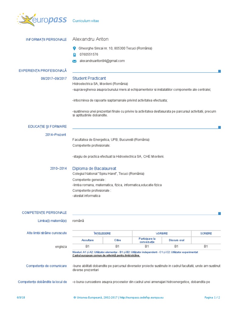 CV Europass 20180306 | PDF