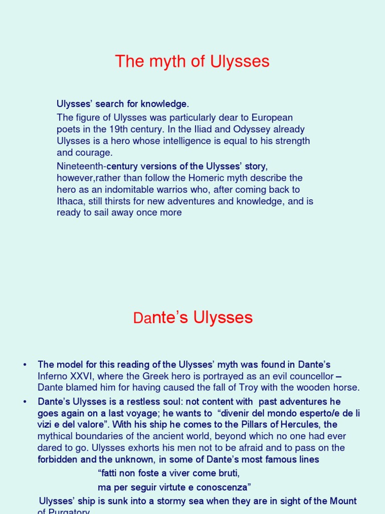 Ulysses: A Journey Through Myth and Poetry | PDF | Odysseus