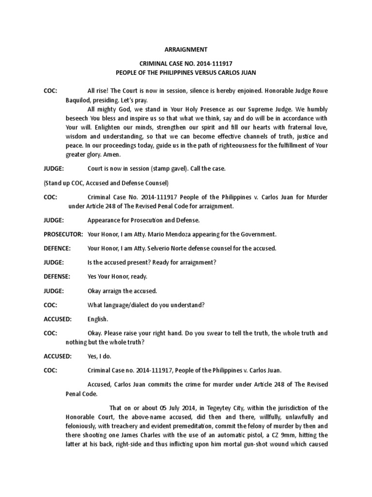 Mock Court | PDF | Plea | Prosecutor