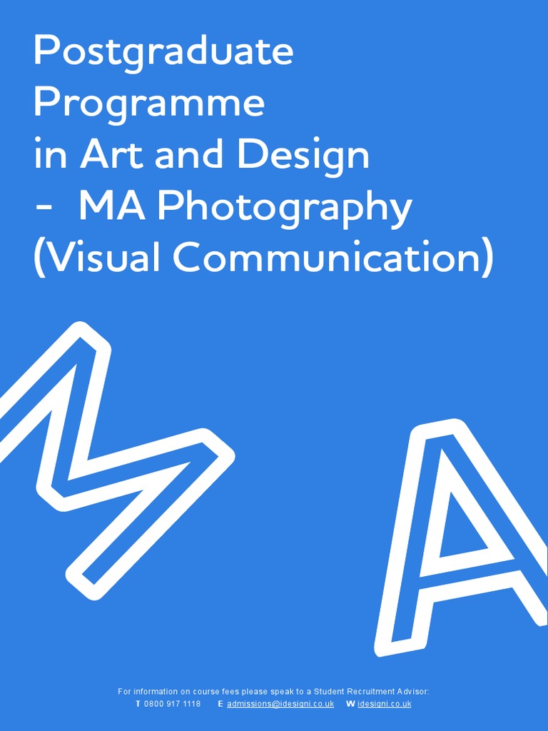 Postgraduate Programme in Art and Design - MA Photography (Visual ...