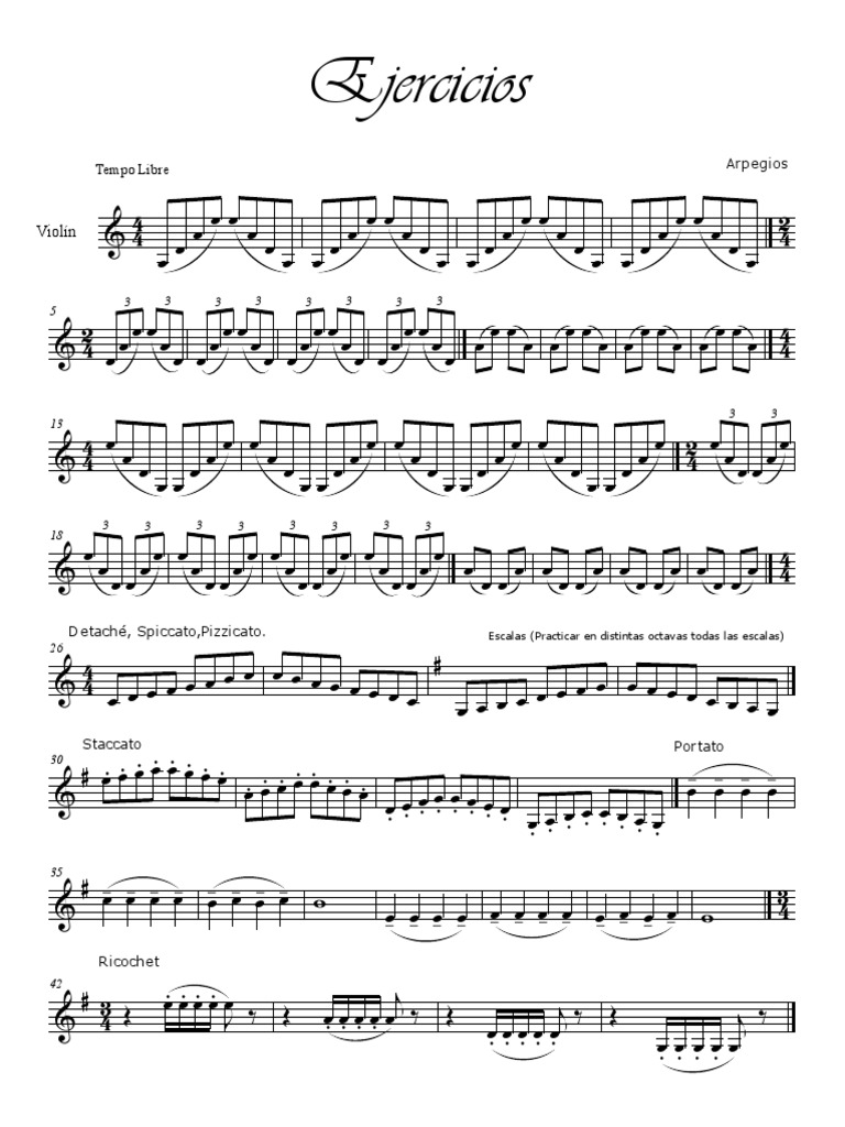 Ejercicios para Violín. | PDF