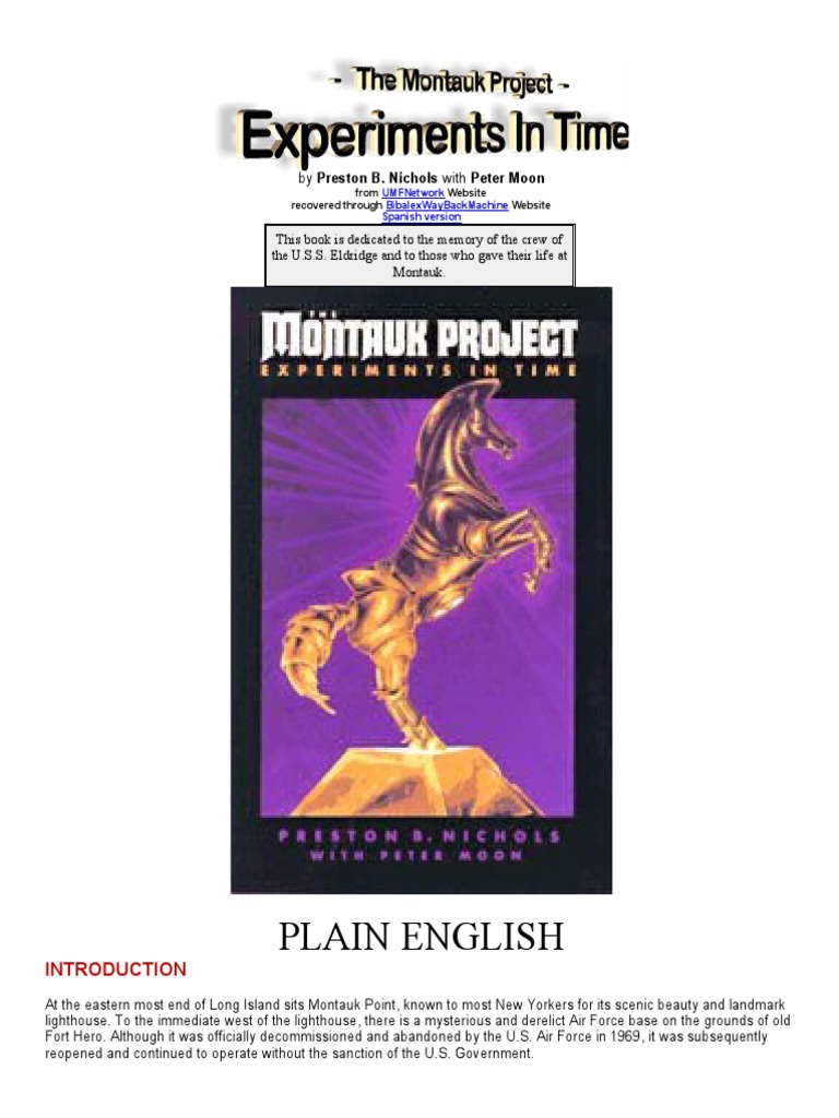 Montauk Project by Preston B. Nichols | PDF | Luminiferous Aether ...