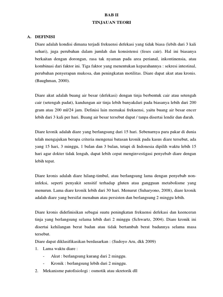 Definisi dan Etiologi Diare Akut dan Kronis | PDF