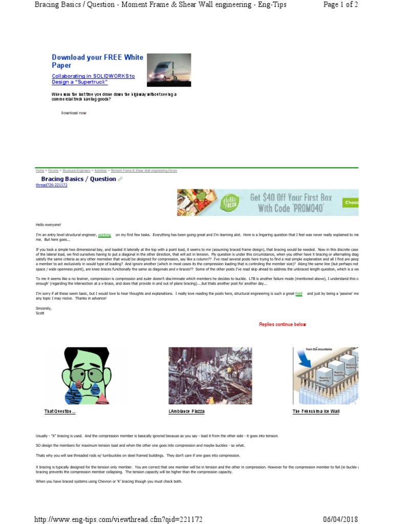 Tension Compression Bracing PDF | PDF | Buckling | Stiffness