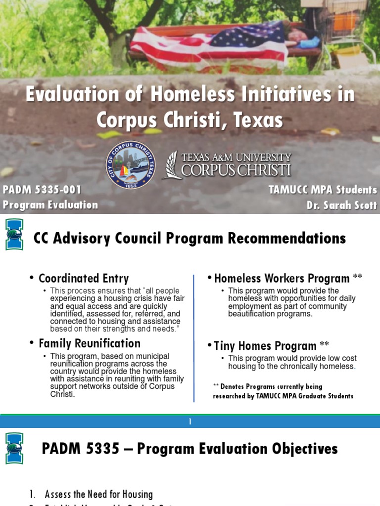 TAMUCC Evaluation of Homeless Initiatives in Corpus Christi Final ...