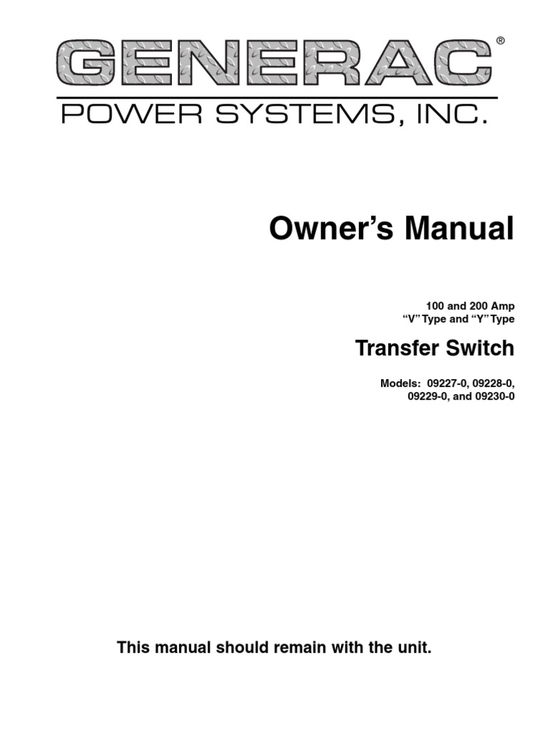ATS Manual | PDF | Switch | Electric Power System
