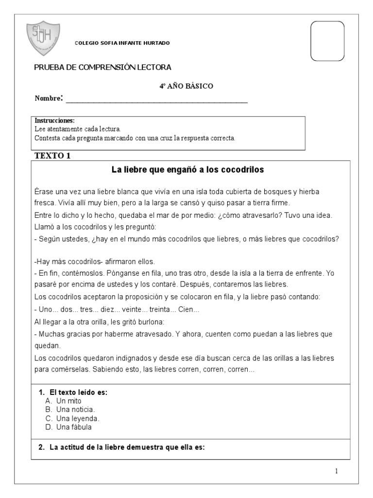 Hoja De Trabajo De Comprensión Del Oso Polar