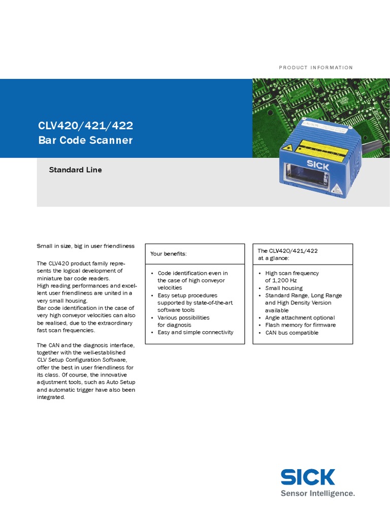 Product information for CLV420/421/422 Bar Code Scanner | PDF | Barcode ...