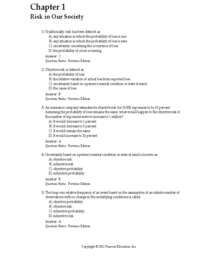 Principles of Risk Management and Insurance, 11e (Rejda) .PDFH | PDF ...